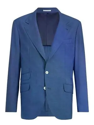 Brunello Cucinelli Notched-lapels Blazer - Blue