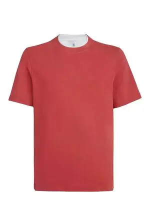 Brunello Cucinelli Crew-neck Layered T-shirt - Red