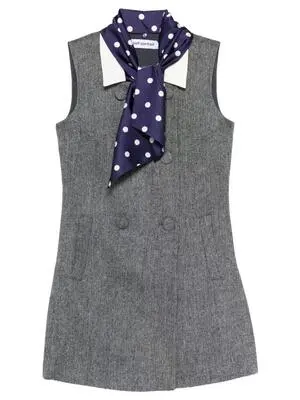 SELF-PORTRAIT Herringbone Mini Dress - Grey
