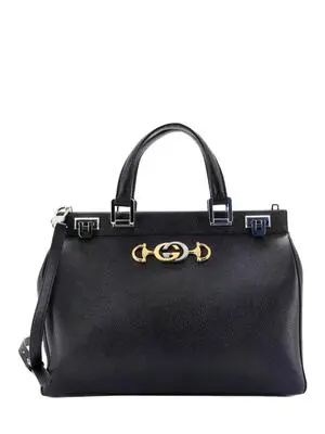 Gucci Zumi Top Handle Medium Satchel - Black