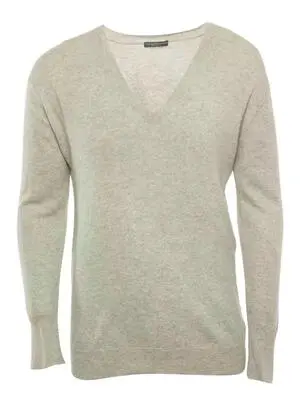 Alexander McQueen V-neck Long Sleeve Sweater - Grey
