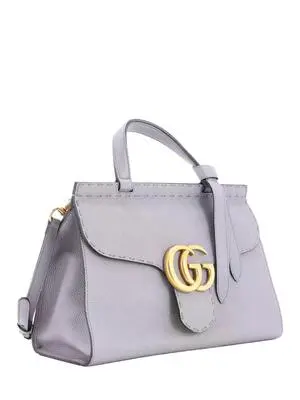 Gucci Gg Marmont Top Handle Small Satchel - Grey