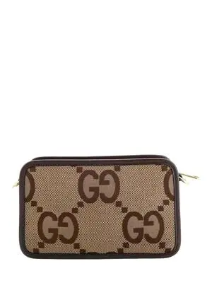 Gucci Camera Bag Jumbo Gg Canvas Mini Crossbody Bag - Brown