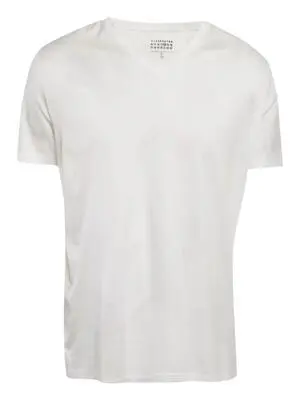 MAISON MARGIELA V-neck Cotton T-shirt - White