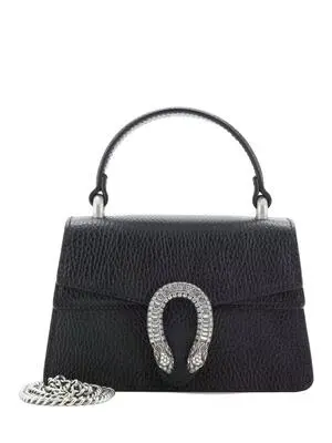 Gucci Dionysus Mini Satchel Leather With Crystals - Black