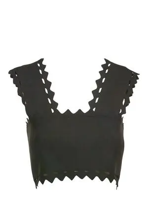 Alaïa Cut-out Scalloped Top - Black