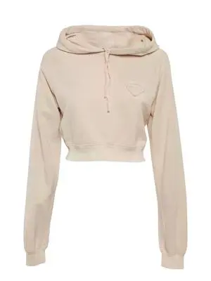 Prada Cotton Cropped Hoodie - Pink