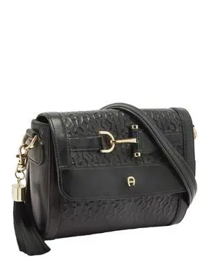 AIGNER Embossed-logo Crossbody Bag - Black