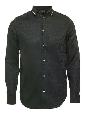 Emporio Armani Logo-print Cotton Shirt - Blue