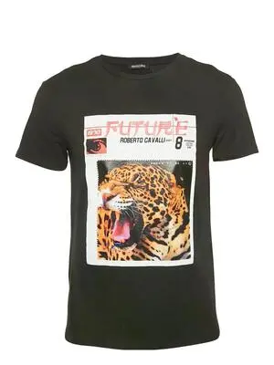 Roberto Cavalli Jaguar-print T-shirt - Black