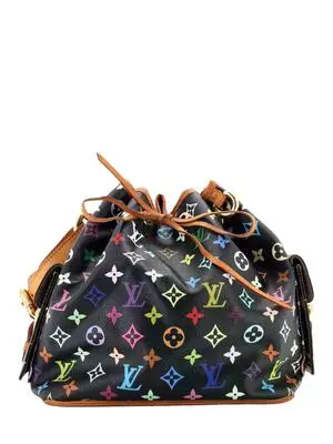 LOUIS VUITTON Petit Noe Monogram Multicolor Bucket Bag - Black