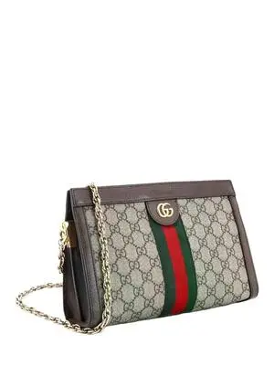 Gucci Ophidia Chain Shoulder Bag Gg Coated Canvas Small - Brown