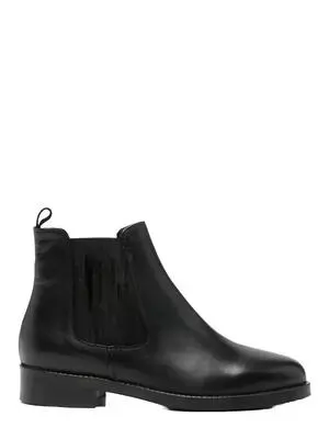 PAOLA PARISI 30mm Leather Chelsea Boots - Black