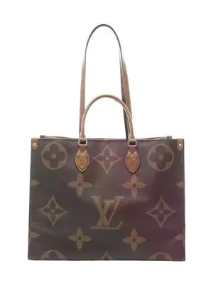 LOUIS VUITTON 2019 Monogram Reverse Giant Onthego Gm Satchel - Brown