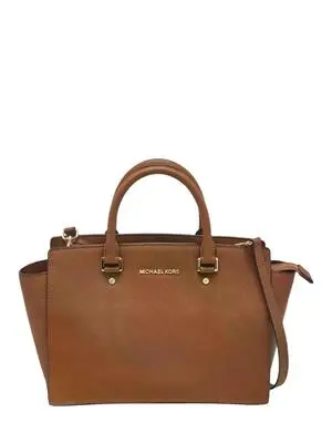 Michael Kors Leather Satchel Bag - Brown