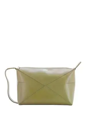 Loewe Puzzle Fold Leather Wash Bag - Green