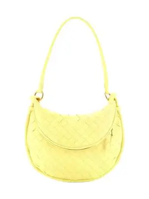 Bottega Veneta Gemelli Intrecciato Leather Small Shoulder Bag - Yellow
