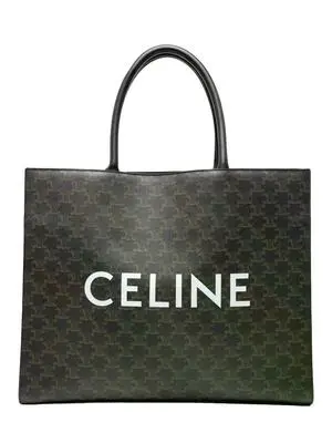 Celine 2021 Medium Triomphe Coated Canvas Cabas Horizontal Tote Bag - Brown