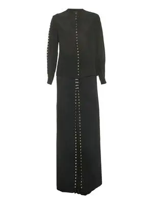 Roberto Cavalli Eyelet-detail Silk Suit - Black