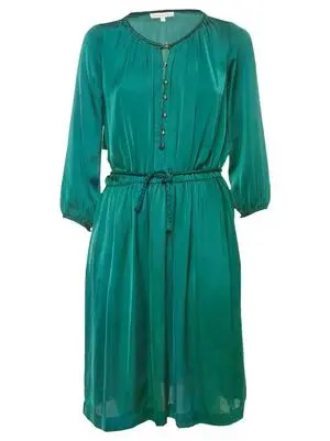 Sandro Braided-tie Satin Midi Dress - Green