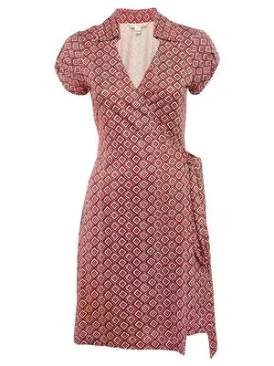 Diane Von Furstenberg Geometric-print Wrap Dress - Red