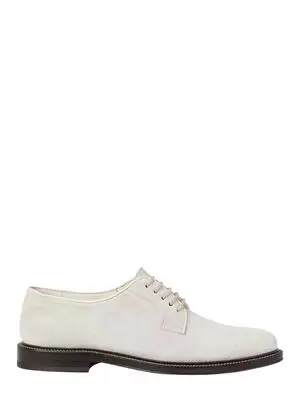 Brunello Cucinelli Lace-up Suede Derby Shoes - Neutrals