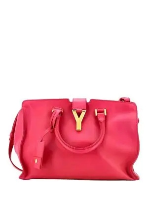 Saint Laurent Classic Y Cabas Leather Small Satchel - Pink