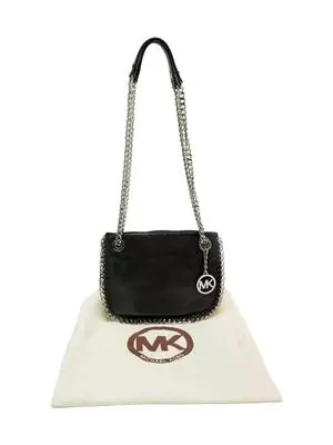 Michael Kors Chelsea Chain-trimmed Leather Crossbody Bag - Black