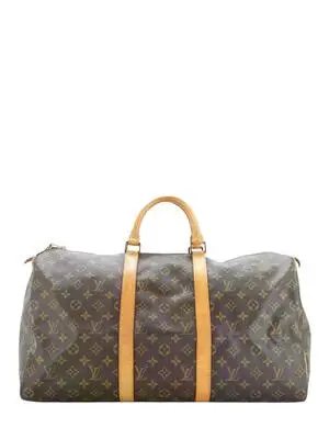 LOUIS VUITTON Keepall Monogram Canvas 45 Satchel - Brown
