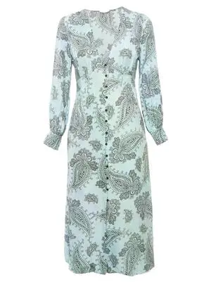 Sandro Paisley-print Dress - Blue