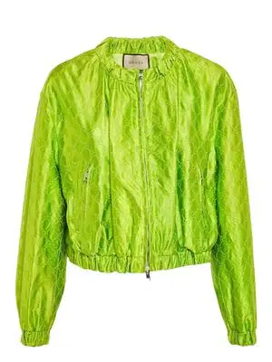 Gucci Gg-pattern Zip Jacket - Green