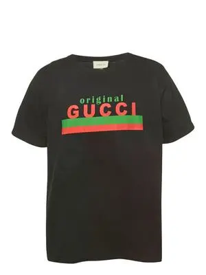 Gucci Logo-print Crew Neck T-shirt - Black