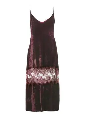 Stella McCartney Velvet Lace-insert Dress - Red