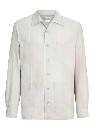 Brunello Cucinelli Jacquard Chest-pocket Shirt - Neutrals