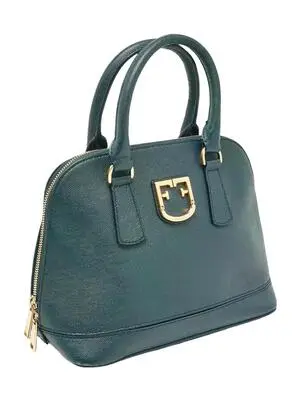 Furla Dome-logo Top-handle Tote Bag - Green