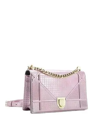 Dior Diorama Flap Bag Cannage Embossed Calfskin Medium Shoulder Bag - Pink