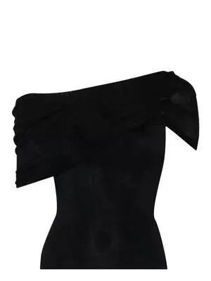 SELF-PORTRAIT Asymmetric-design Top - Black