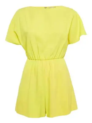 Alice + Olivia Ashlea Crepe-texture Playsuit - Yellow