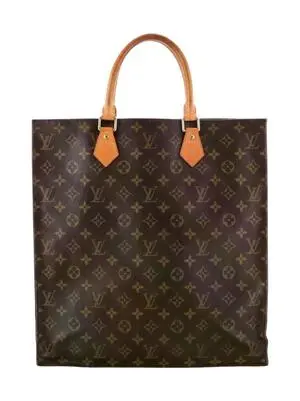 LOUIS VUITTON Sac Plat Monogram Canvas Tote Bag - Brown