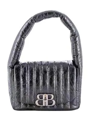 Balenciaga Monaco Sling Padded Quilted Leather Small Shoulder Bag - Grey