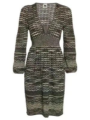 Missoni Zigzag Pattern Lurex Knit Dress - Black