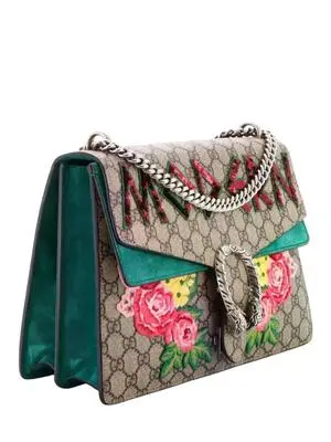 Gucci Dionysus Embellished GG Coated Canvas Shoulder Bag Brown