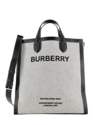 Burberry Kane Horseferry Print Tall Tote Bag - Black