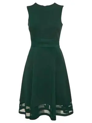 Calvin Klein Mesh-insert A-line Dress - Green