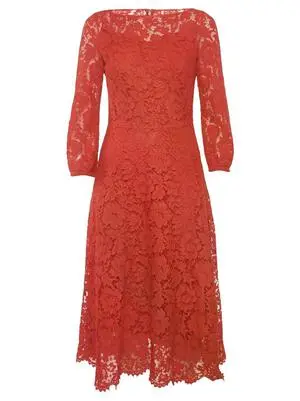Valentino Garavani Corded Lace Midi Dress - Red