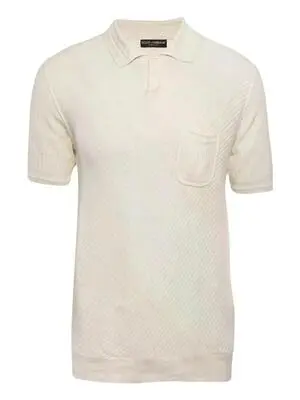 Dolce & Gabbana Patterned Knit Polo Shirt - Neutrals