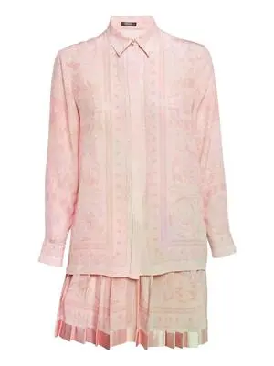 Versace Barocco-print Silk Suit - Pink