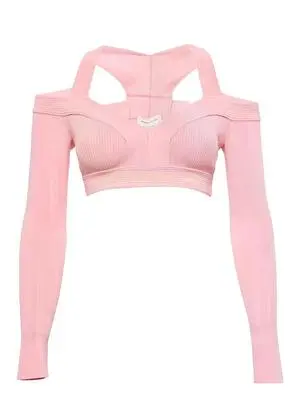 Alexander McQueen Rib-knit Cut-out Top - Pink