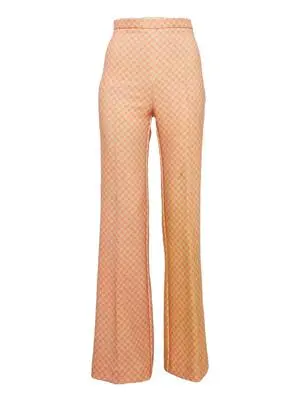 Elisabetta Franchi Printed Crepe Trousers - Orange