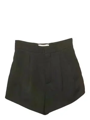 Saint Laurent Pleated-front Wool Shorts - Black